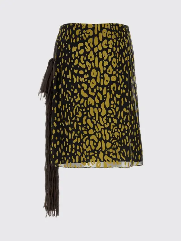 FERRAGAMO Animal Print Silk Skirt