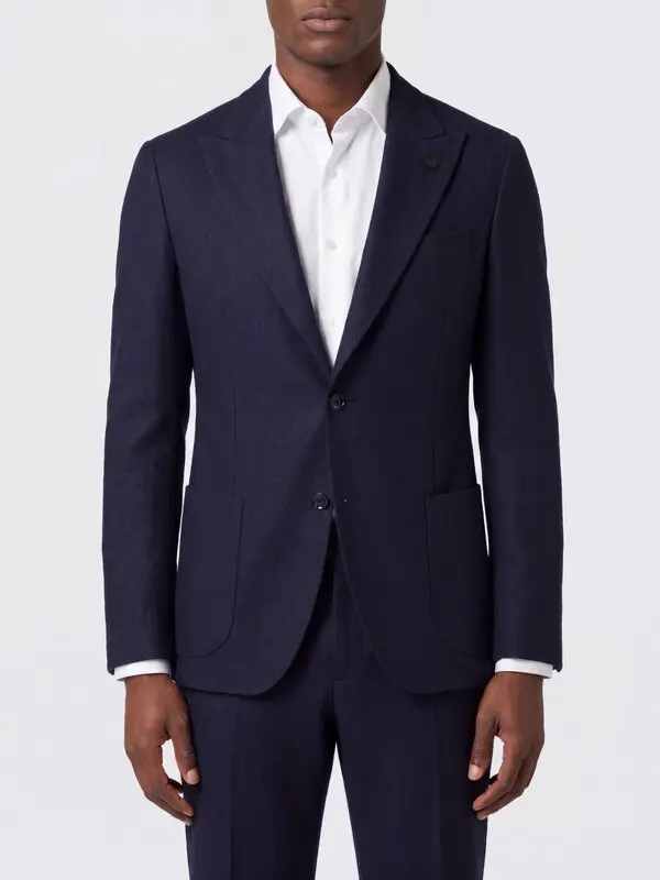 LARDINI Single-breasted Virgin Wool And Linen Blazer