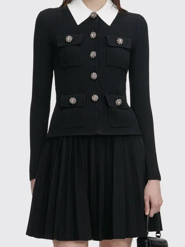 SELF-PORTRAIT Embellished Collared Dress