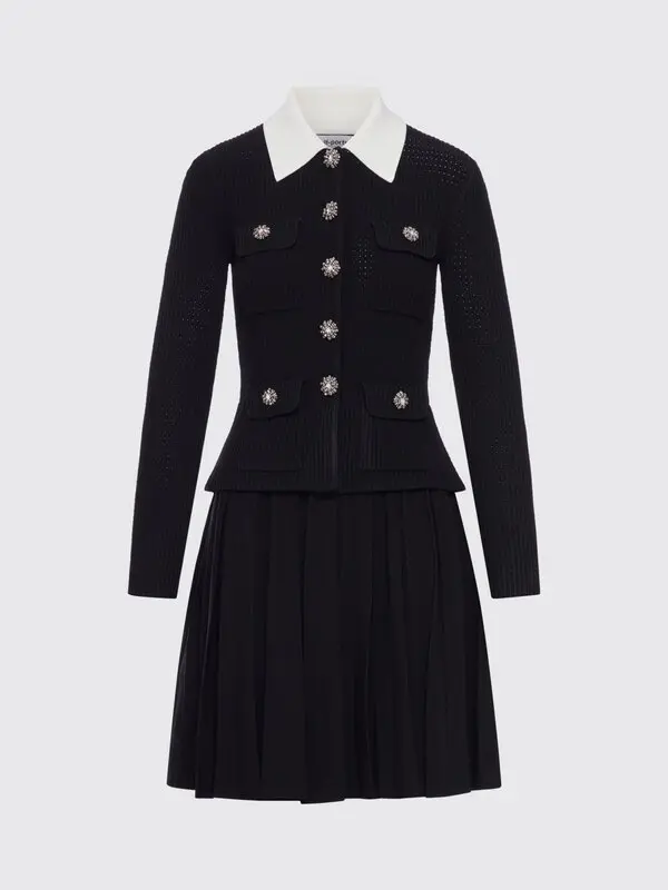 SELF-PORTRAIT Embellished Collared Dress
