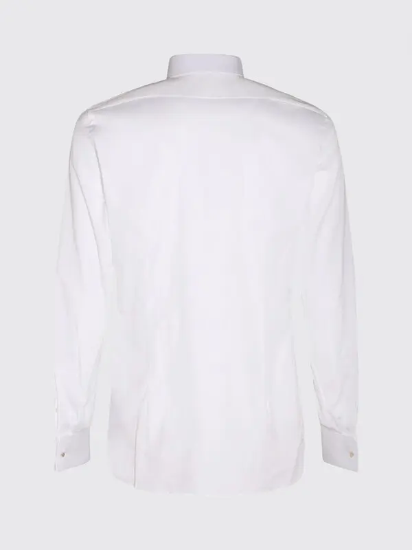 TOM FORD Slim Fit Cotton Poplin Evening Shirt With Pleated Plastron