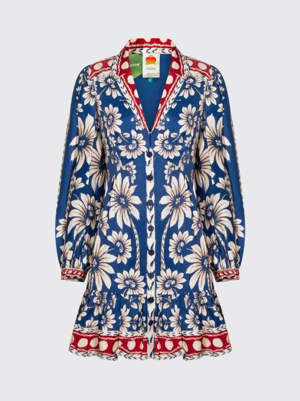 Farm Rio Floral Print Viscose Mini Dress