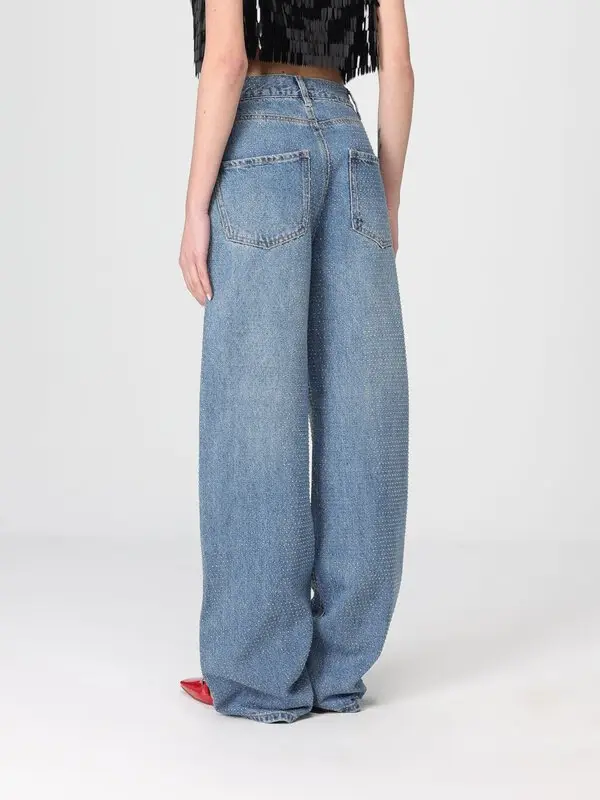 SELF-PORTRAIT Embellished Wide-leg Jeans