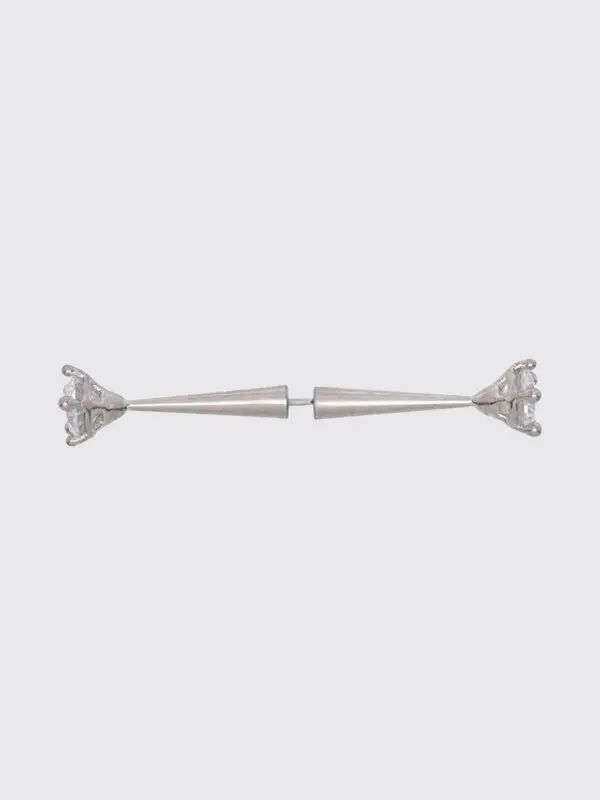 PANCONESI Spina Chromed Brass Earring With Set Crystals