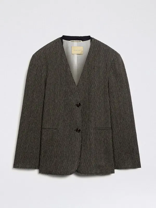 Momoni Asymmetrical Cotton And Linen Blend Blazer