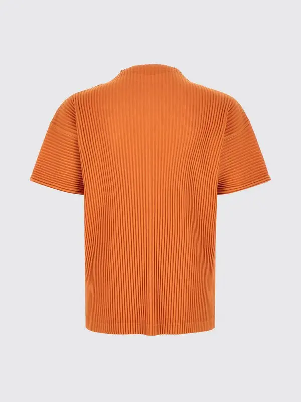 Issey Miyake Pleated Polyester T-shirt - Orange
