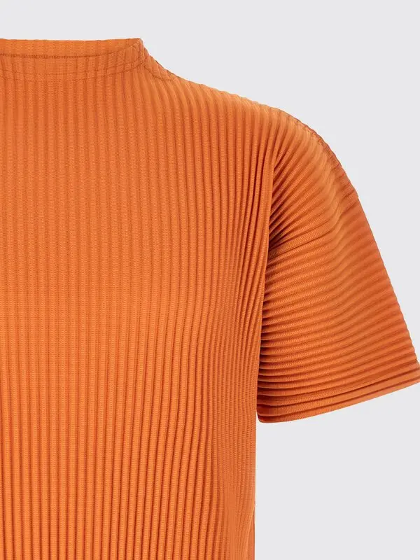 Issey Miyake Pleated Polyester T-shirt - Orange