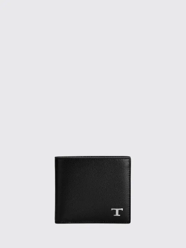 TOD'S T Timeless Grained Leather Wallet - Black