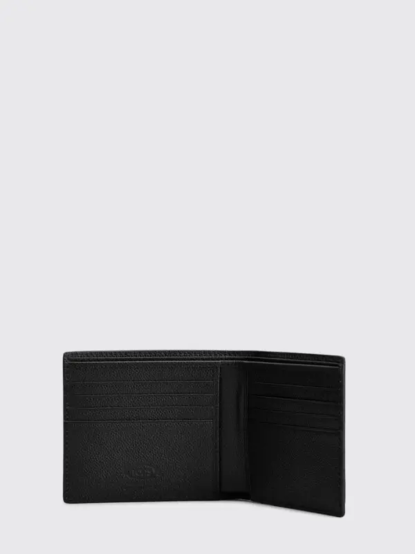 TOD'S T Timeless Grained Leather Wallet - Black