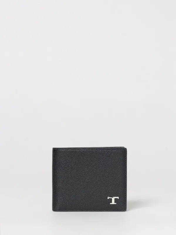 TOD'S T Timeless Grained Leather Wallet - Blue