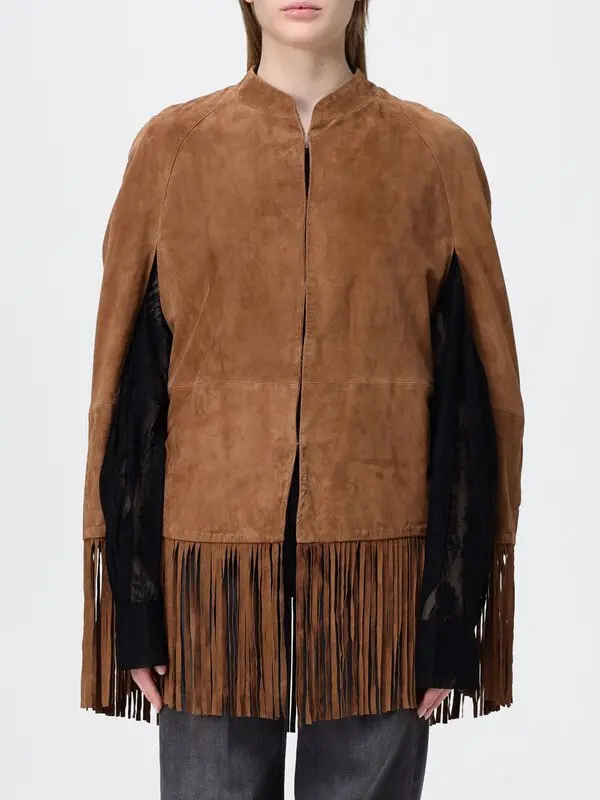 Federica Tosi Suede Jacket With Fringe Detail