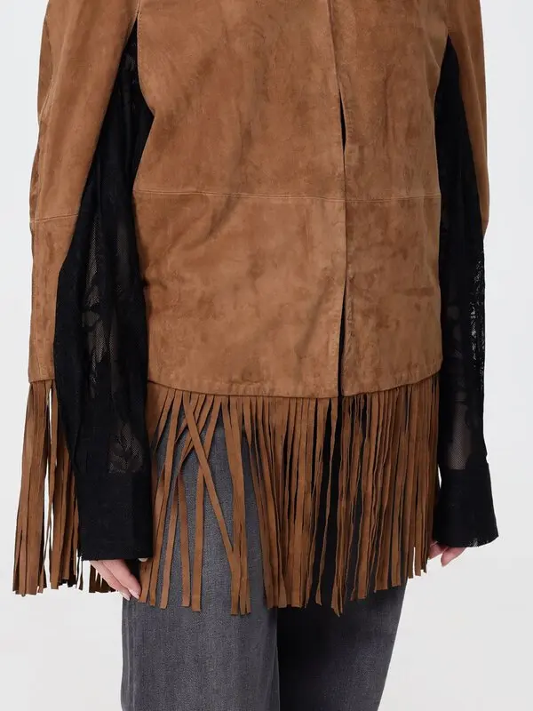Federica Tosi Suede Jacket With Fringe Detail