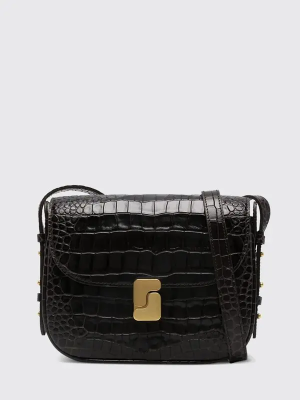 Soeur Croc Print Leather Bag