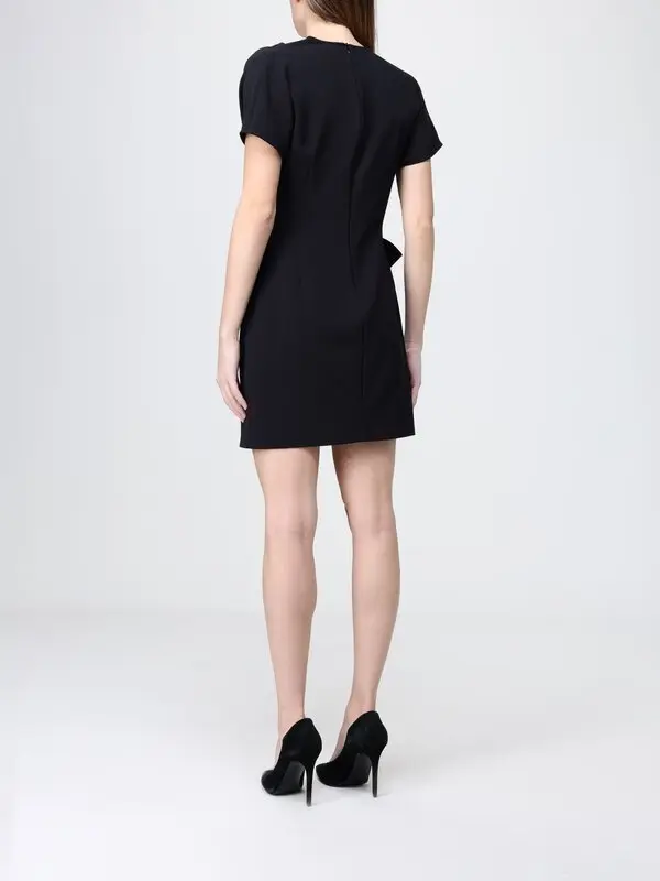 Federica Tosi Polyester Mini Sheath Dress With Side Bow - Black