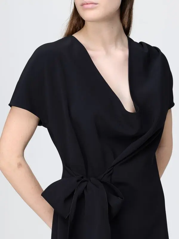 Federica Tosi Polyester Mini Sheath Dress With Side Bow - Black