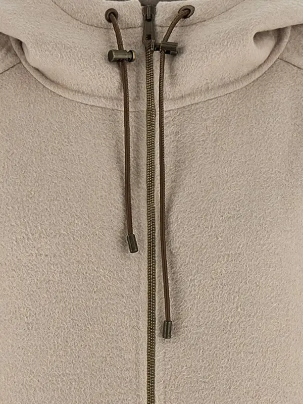 Max Mara Hooded Zip-up Coat - Beige