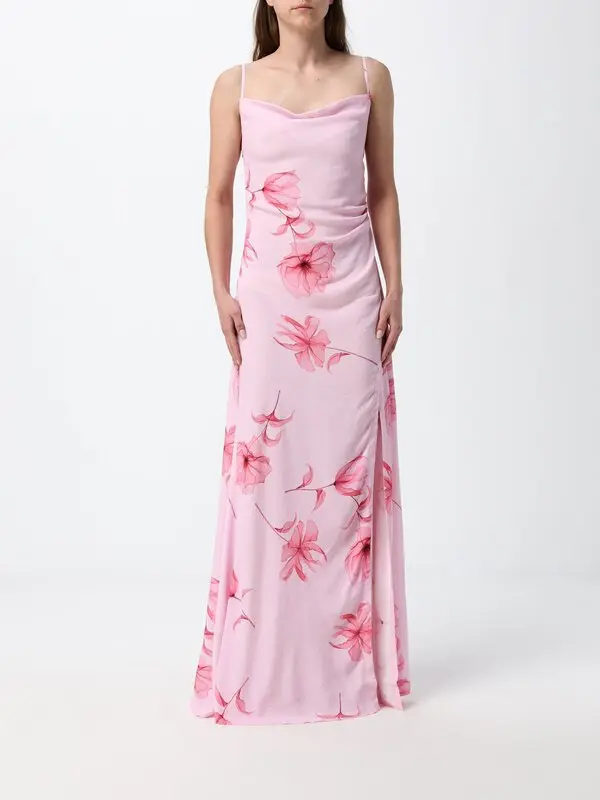 MAR DE MARGARITAS Printed Viscose Long Dress - Pink