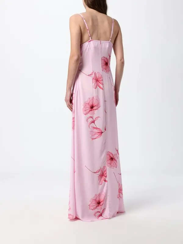 MAR DE MARGARITAS Printed Viscose Long Dress - Pink