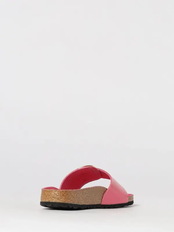 BIRKENSTOCK Madrid Big Buckle Brushed Leather Slides - Fuchsia
