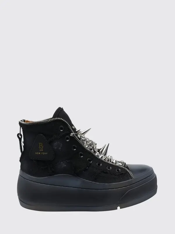 R13 Kurt Used Canvas Sneakers With Studs