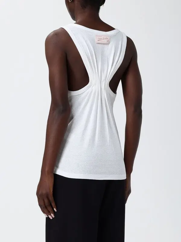 Victoria Beckham Cotton Keyhole Tank Top - White