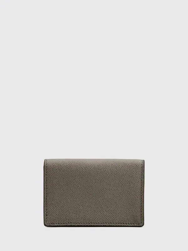 TOD'S T Timeless Grained Leather Credit Card Holder