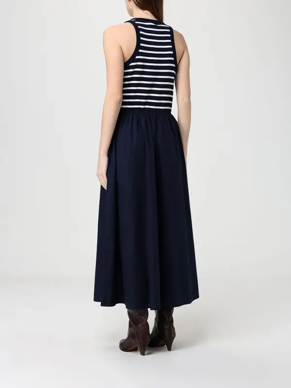 Tommy Hilfiger Striped Organic Cotton A-line Midi Dress