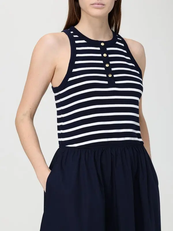 Tommy Hilfiger Striped Organic Cotton A-line Midi Dress