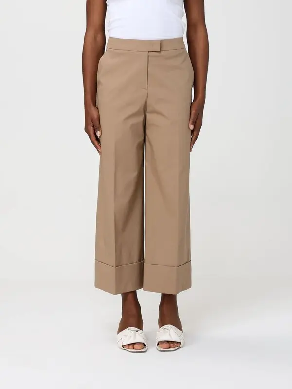 PT TORINO Cropped Cotton Twill Trousers - Colonial
