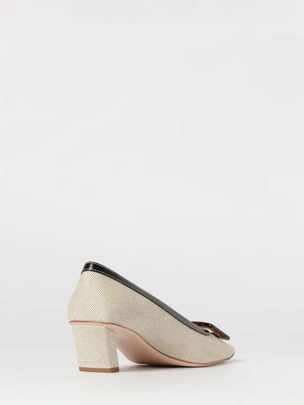 ROGER VIVIER Belle Vivier Pumps In Canvas - Beige