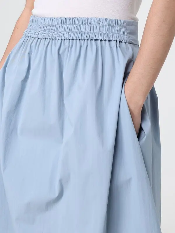 PT TORINO Cotton Poplin Midi Skirt - Blue