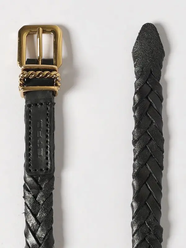 Etro Woven Leather Double-wrap Belt - Black