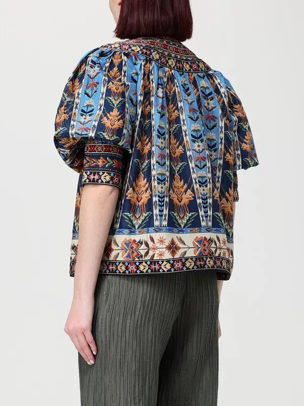 Farm Rio Cotton Crew-neck Blouse