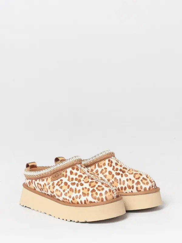 UGG Tazz Plains Calf Hair Leopard Print Sabots - Brown
