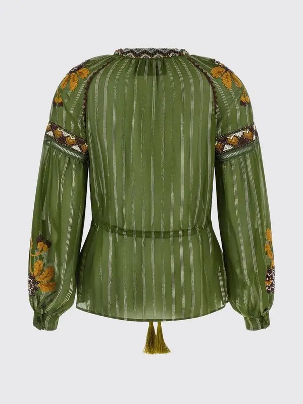 Valentino Garavani Silk Blouse With Lurex Thread Embroidery