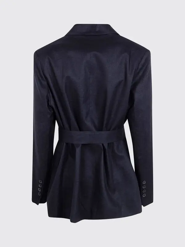 SEMICOUTURE Belted Blazer With Classic Collar - Black