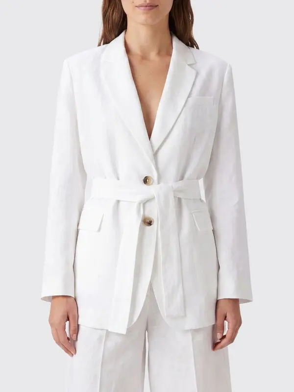 SEMICOUTURE Belted Blazer With Classic Collar