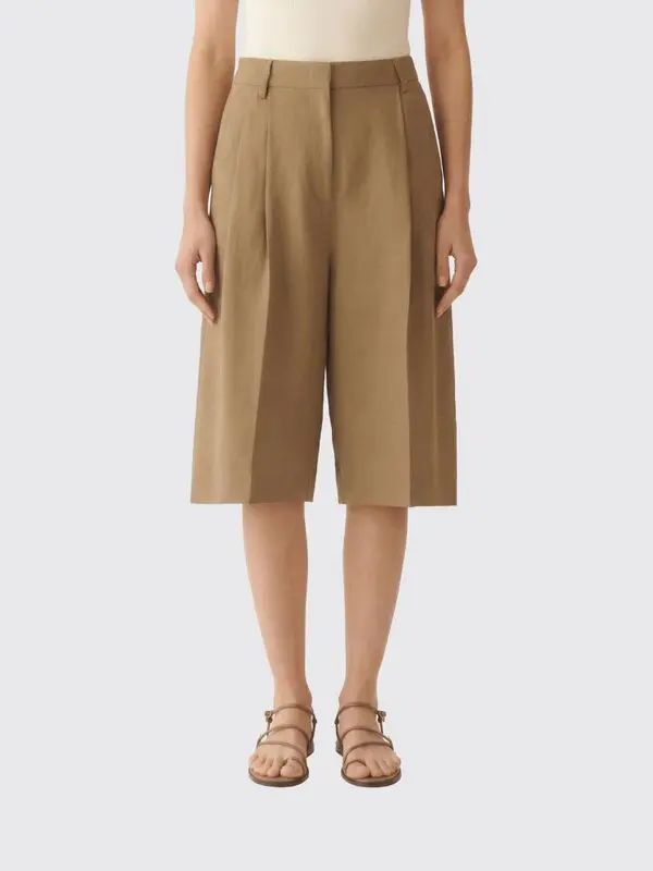 Fabiana Filippi Linen Blend Knee-length Shorts - Mud