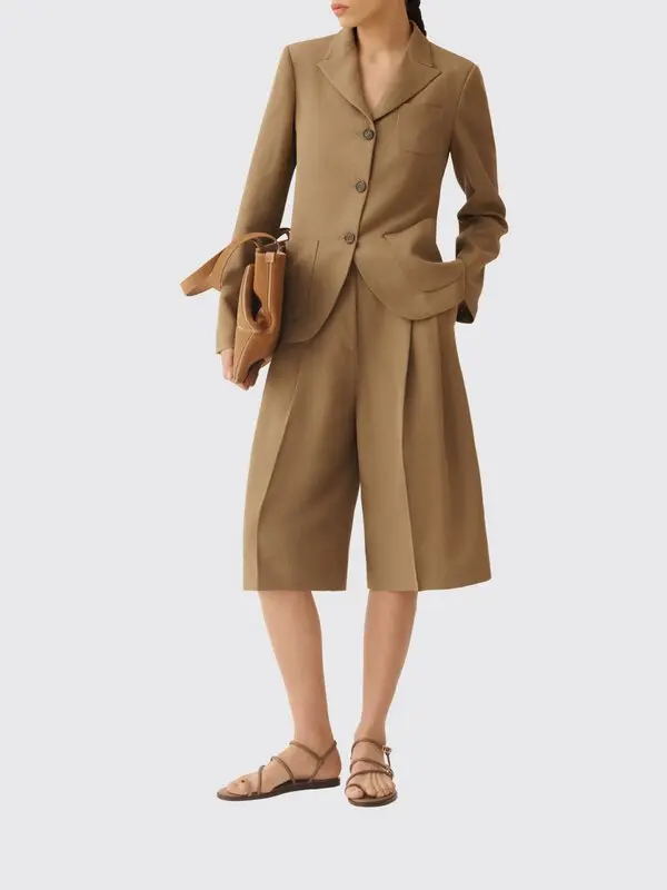 Fabiana Filippi Linen Blend Knee-length Shorts - Mud