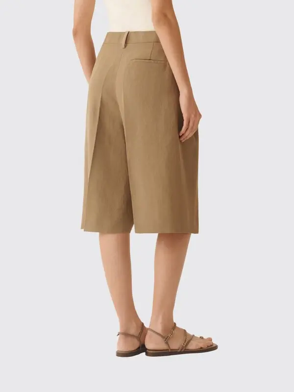 Fabiana Filippi Linen Blend Knee-length Shorts - Mud