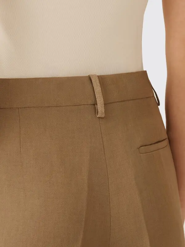 Fabiana Filippi Linen Blend Knee-length Shorts - Mud