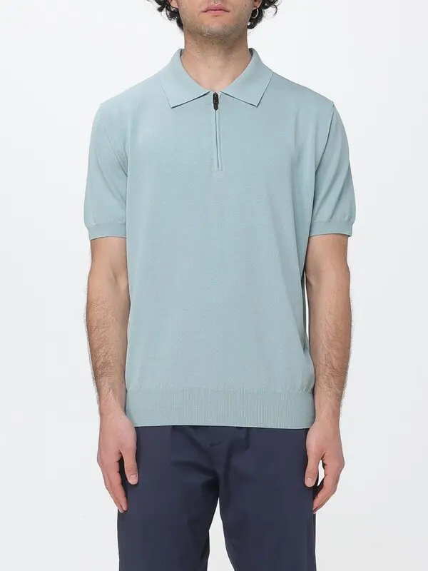 Canali Cotton Knit Polo Shirt