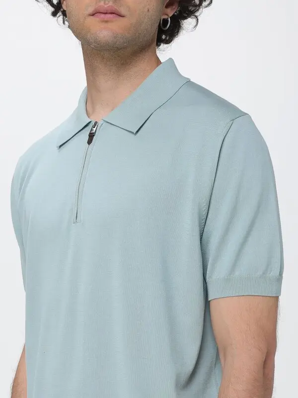Canali Cotton Knit Polo Shirt