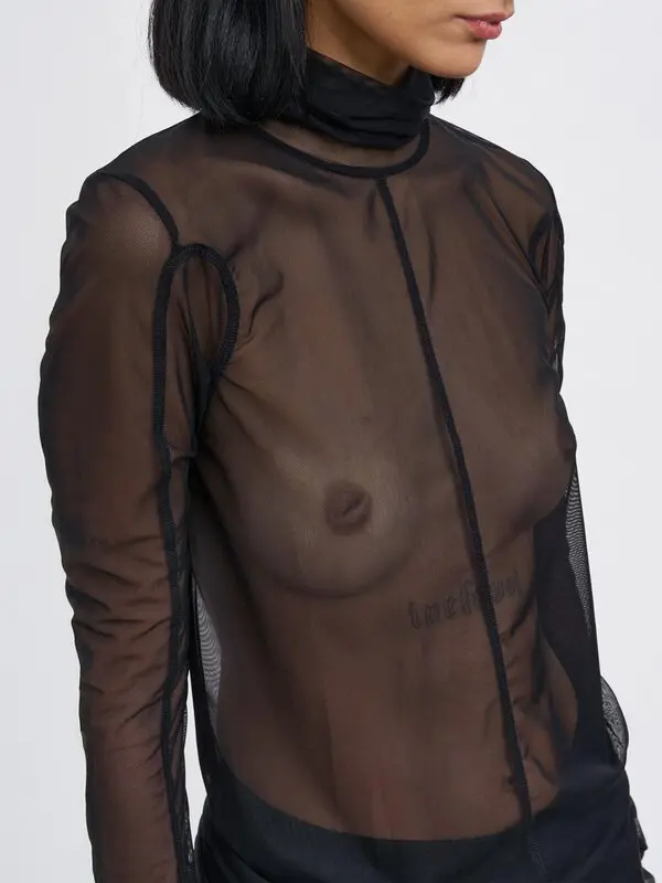 Andrea Ya'aqov Sheer Turtleneck Top