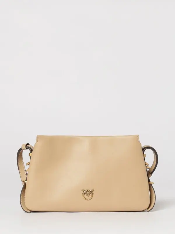 Pinko Mini One Two Three Leather Bag - Camel