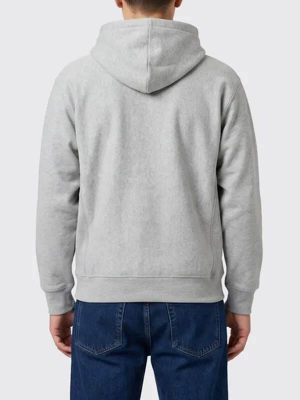 Carhartt Work In Progress Logo Embroidered Hooded Sweatshirt - Grey