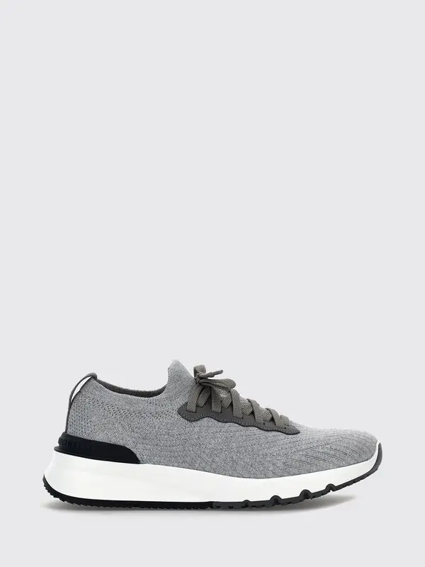 Brunello Cucinelli Knit Sneakers - Silver