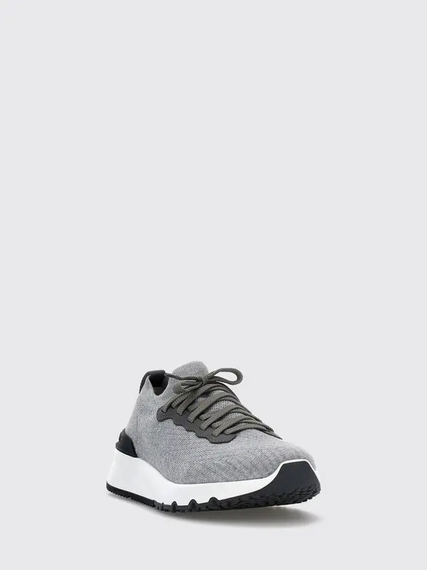 Brunello Cucinelli Knit Sneakers - Silver