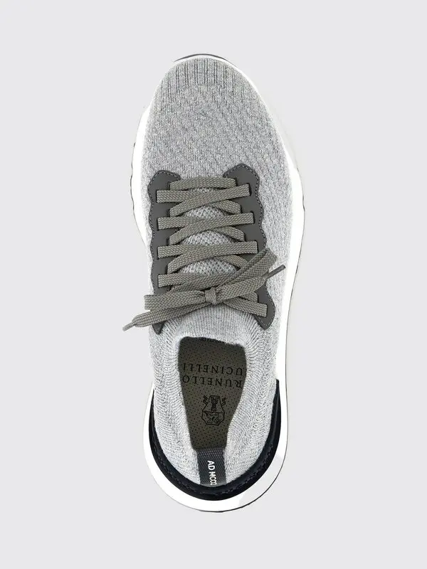 Brunello Cucinelli Knit Sneakers - Silver