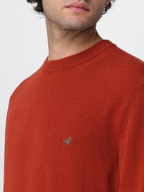 BROOKSFIELD Crew Neck Pullover With Elbow Patches - Brown